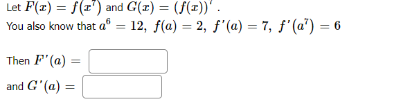 Solved Let F(x)=f(f(x)) and G(x)=(F(x))2. You also know that | Chegg.com Solved Let F(x)=f(f(x)) and G(x)=(F(x))2. You also know that | Chegg.com