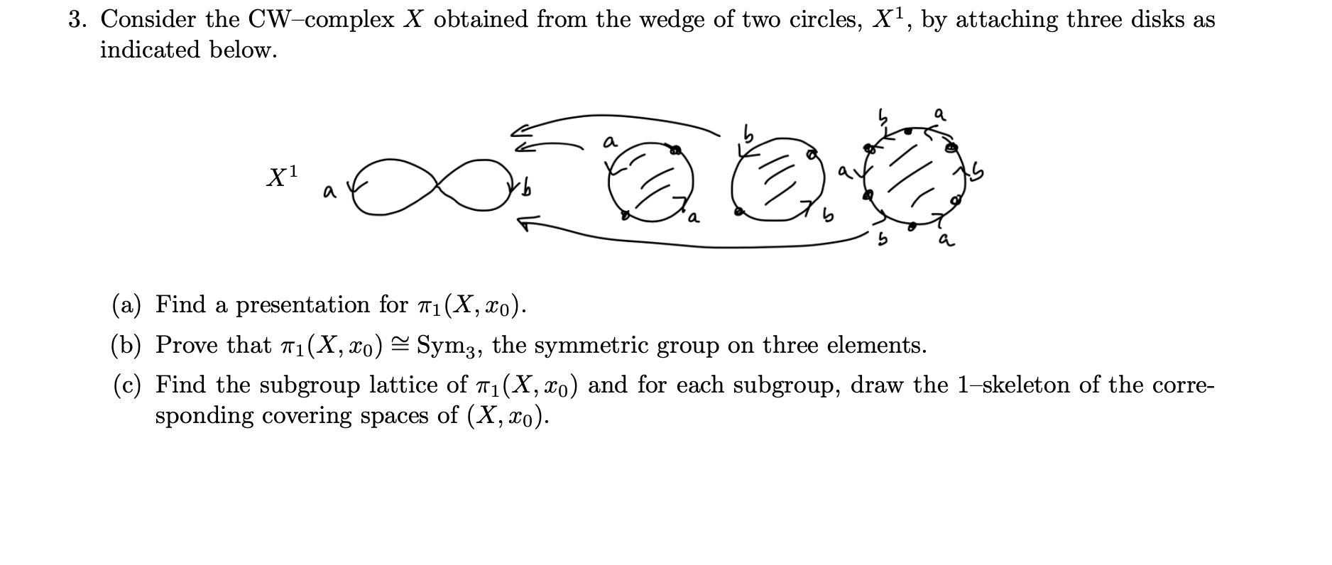 3. Consider the CW-complex X obtained from the wedge | Chegg.com