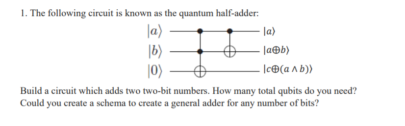 Solved 1. The following circuit is known as the quantum | Chegg.com
