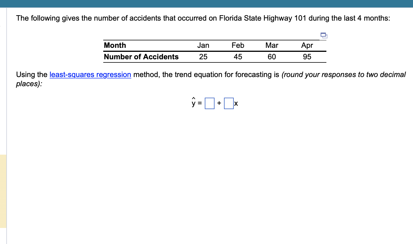 Solved The following gives the number of accidents that | Chegg.com