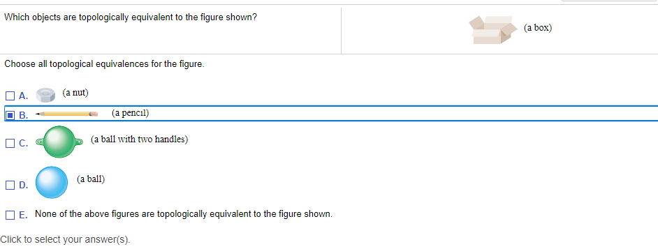 Solved Which objects are topologically equivalent to the | Chegg.com