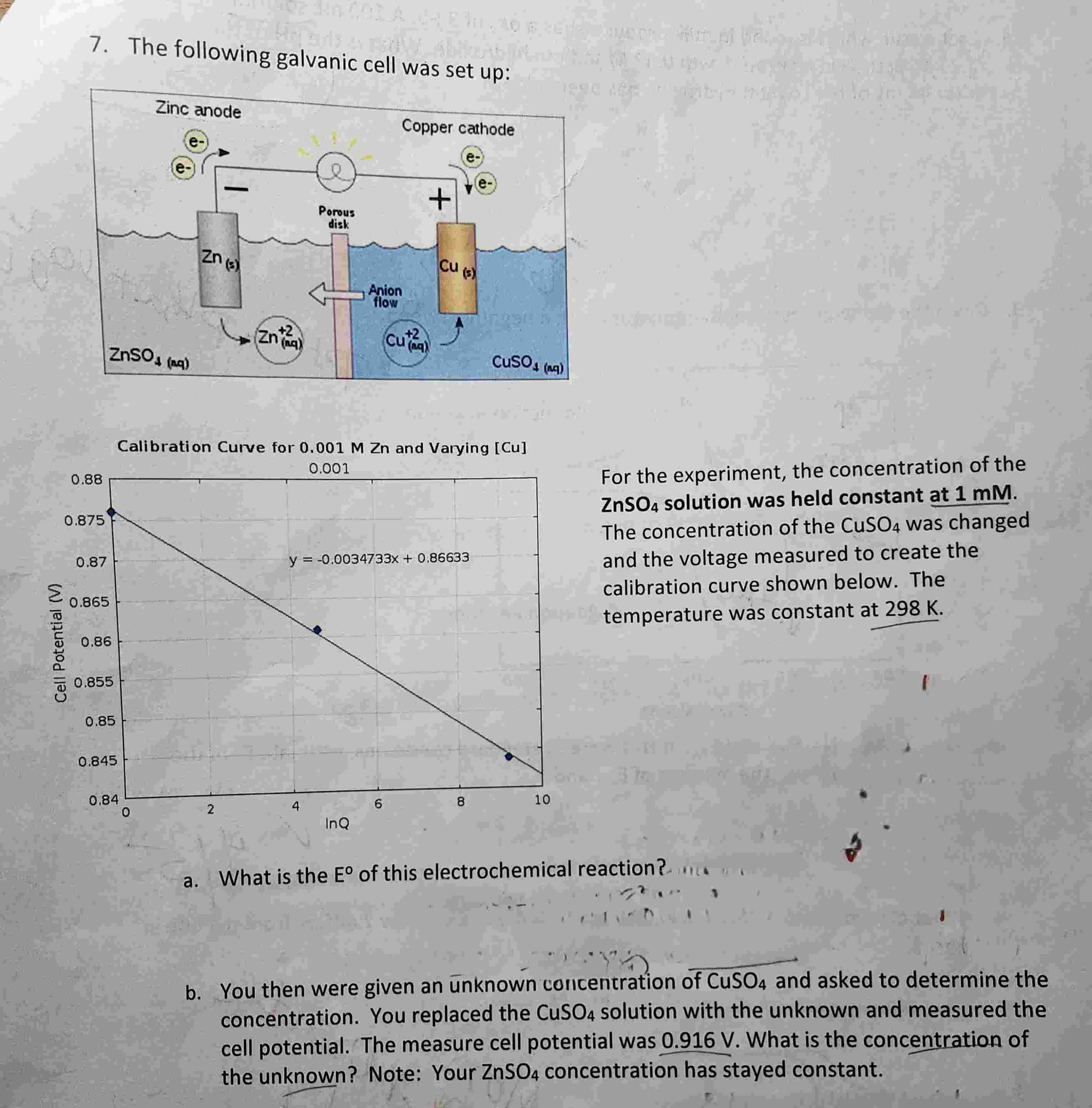 Solved by an EXPERT The following galvanic cell was set up:Calibration | Chegg.com