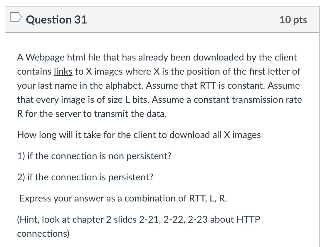 Solved Question 31 10 pts A Webpage html file that has | Chegg.com