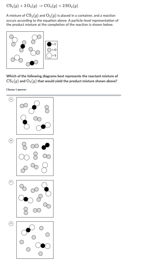 Solved CS2(g)+3O2(g)→CO2(g)+2SO2(g) A mixture of CS2(g) and | Chegg.com