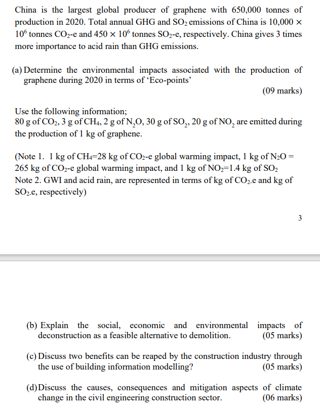 Solved China is ﻿the largest global producer of ﻿graphene | Chegg.com