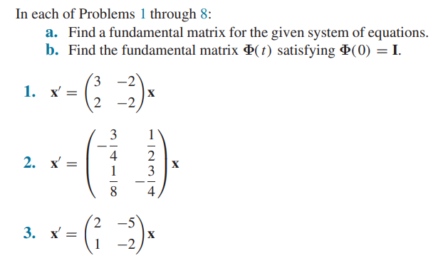 Solved In each of Problems 1 through 8: a. Find a | Chegg.com