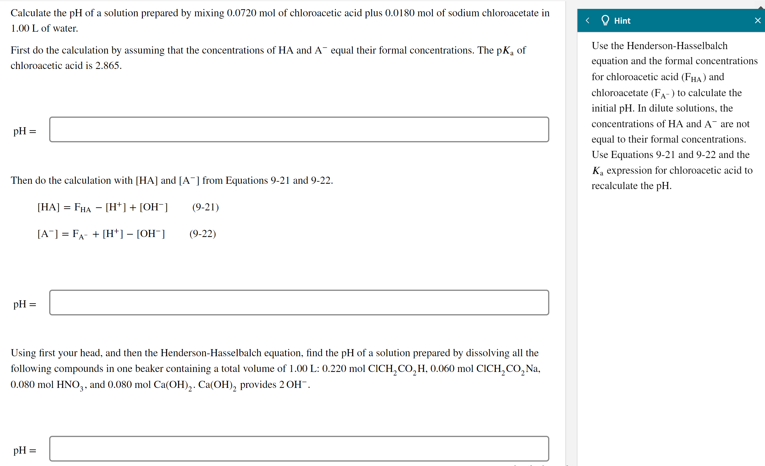 Solved Calculate the pH of a solution prepared by mixing | Chegg.com