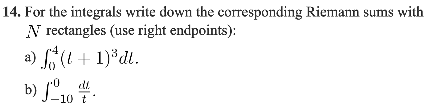 Solved 14. For the integrals write down the corresponding | Chegg.com