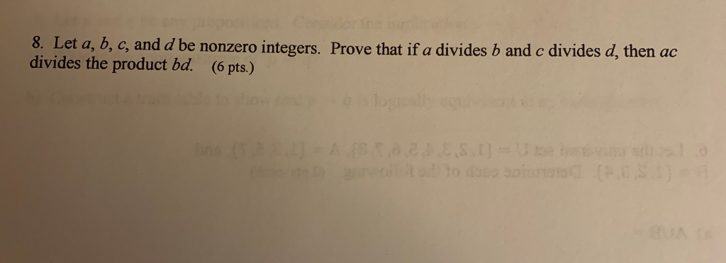 Solved 8. Let a, b, c, and dbe nonzero integers. Prove that | Chegg.com