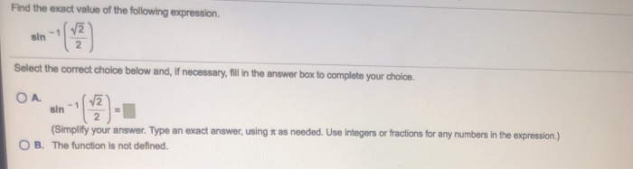 Solved Find the exact value, if any, of the composite | Chegg.com