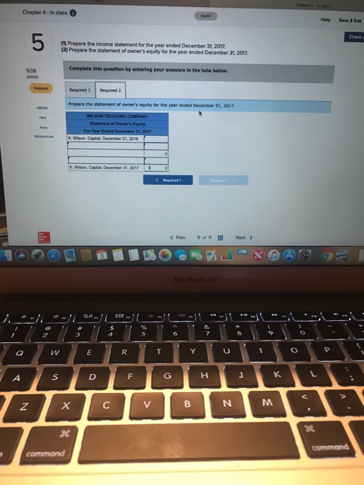 Solved Chapter 4-In dlass Help Save 5 The following is the | Chegg.com
