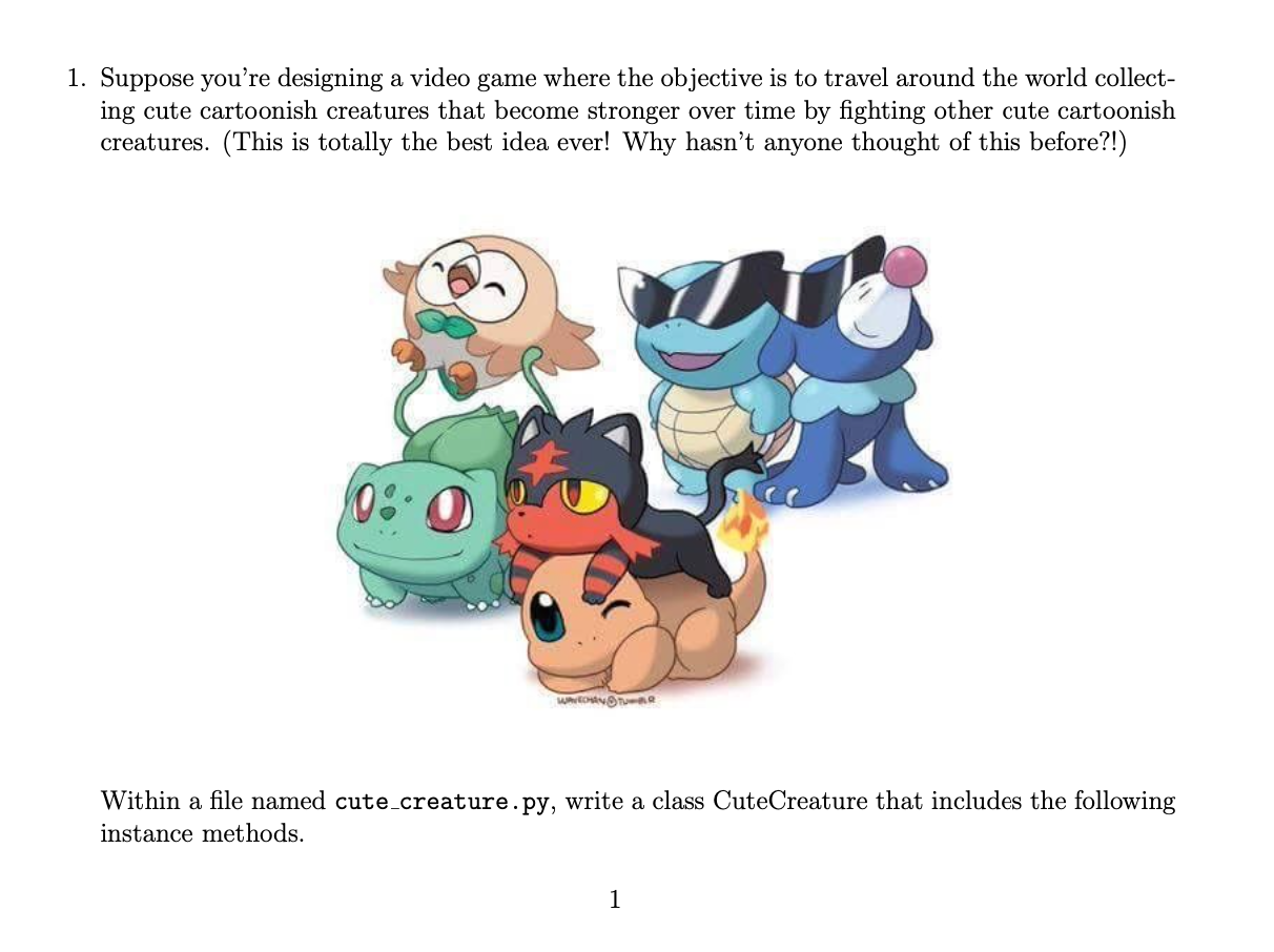 Solved 1. Suppose you're designing a video game where the | Chegg.com