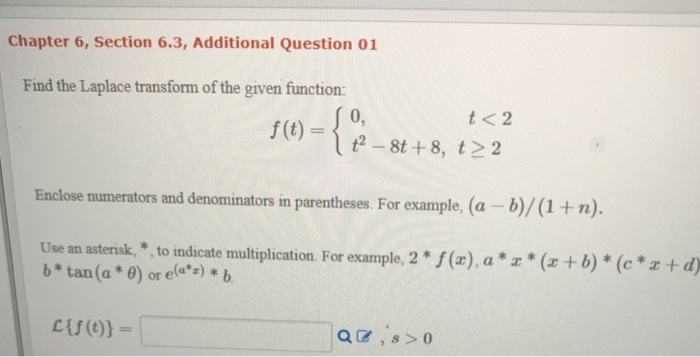 Solved Chapter 6, Section 6.3, Additional Question 01 Find | Chegg.com