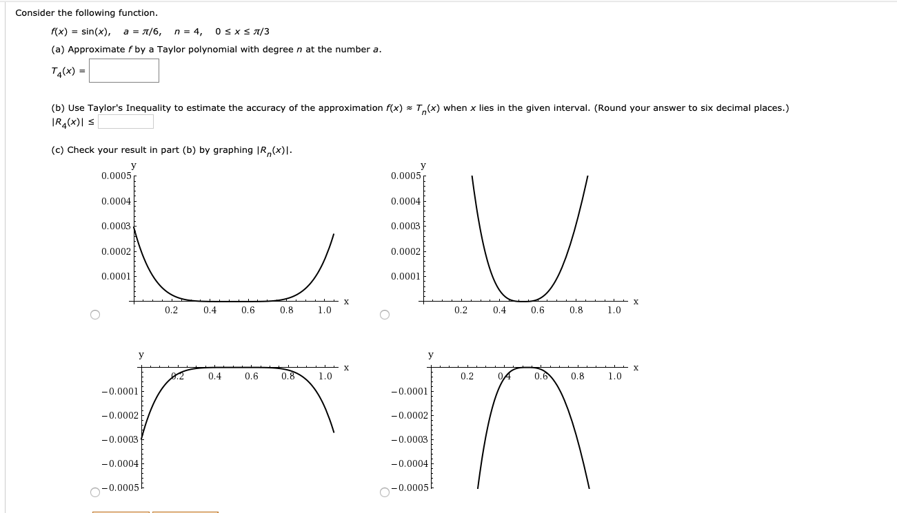 Solved Consider the following function. f(x) = sin(x), a = | Chegg.com
