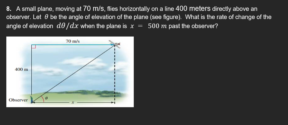 Solved 8. A small plane, moving at 70 m/s, flies | Chegg.com