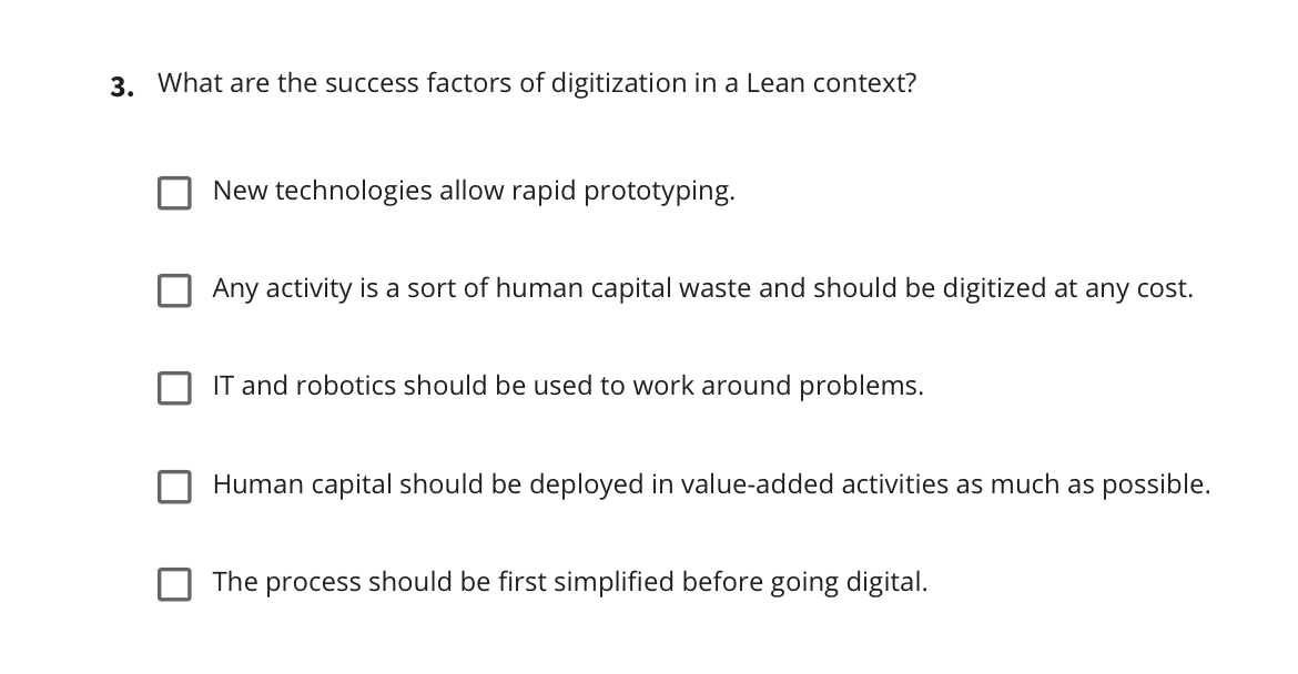 Solved 3. What are the success factors of digitization in a | Chegg.com