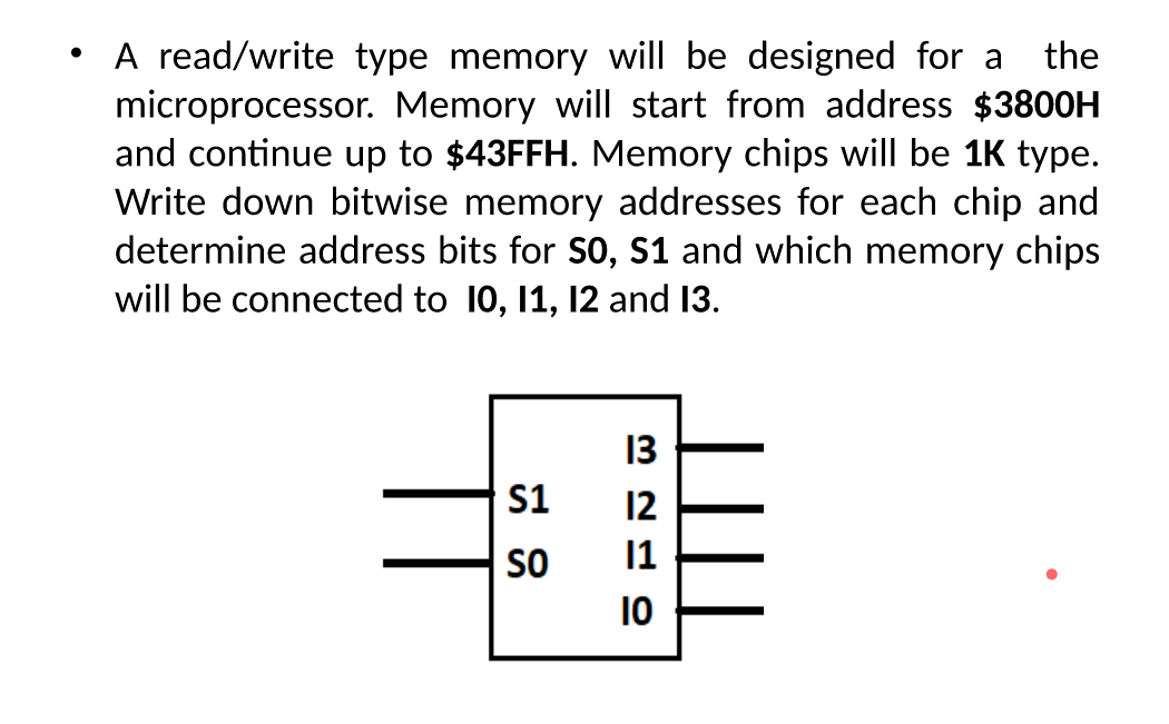 Solved A read/write type memory will be designed for a the | Chegg.com