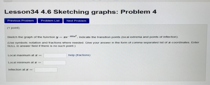 Solved Lesson34 4.6 Sketching graphs: Problem 4 Previous | Chegg.com