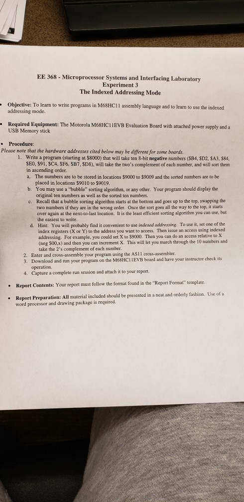 EE 368-Microprocessor Systems and Interfacing | Chegg.com