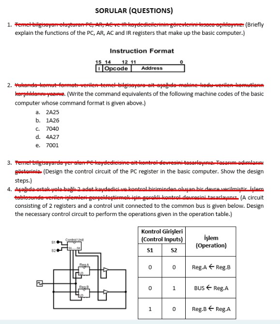 Solved 1. Fenchulgisty explain the functions of the PC, AR, | Chegg.com