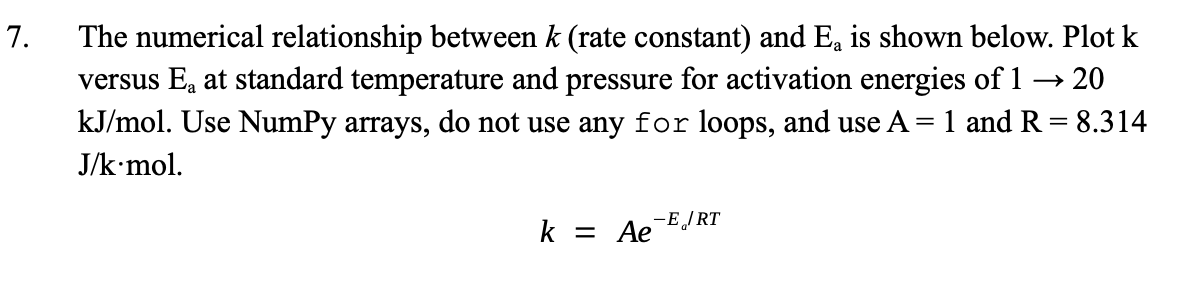 Solved The numerical relationship between k (rate constant) | Chegg.com