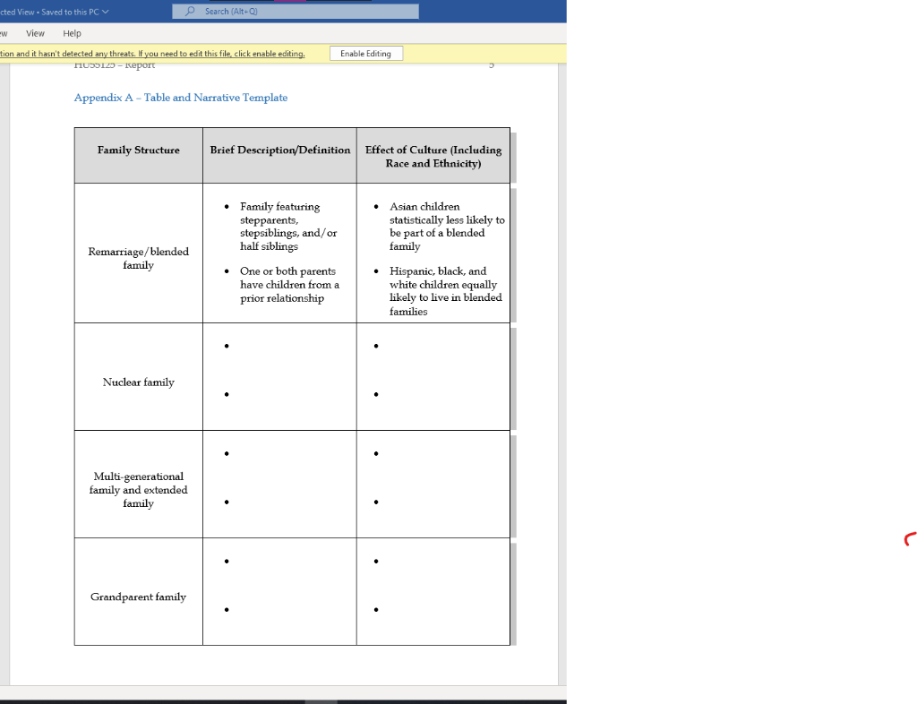 Solved Appendix A - Table and Narrative Template**Start | Chegg.com