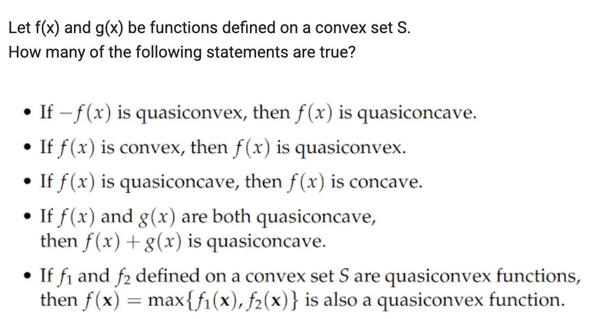 Solved Let f(x) ﻿and g(x) be ﻿functions defined on ﻿a convex | Chegg.com