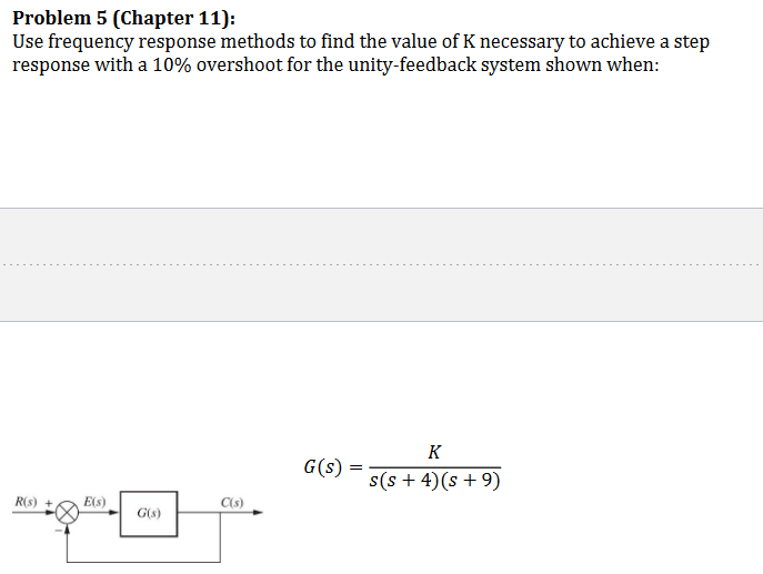 Solved Problem 5 (Chapter 11): Use frequency response | Chegg.com