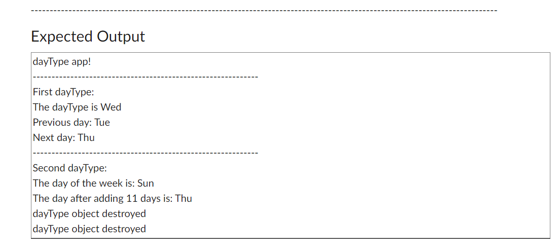 Solved Design and implement a class dayType that implements | Chegg.com