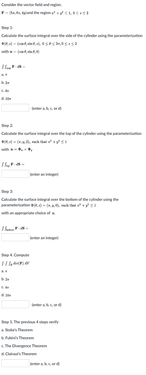Solved Consider the vector field and region. F = (54,62, | Chegg.com