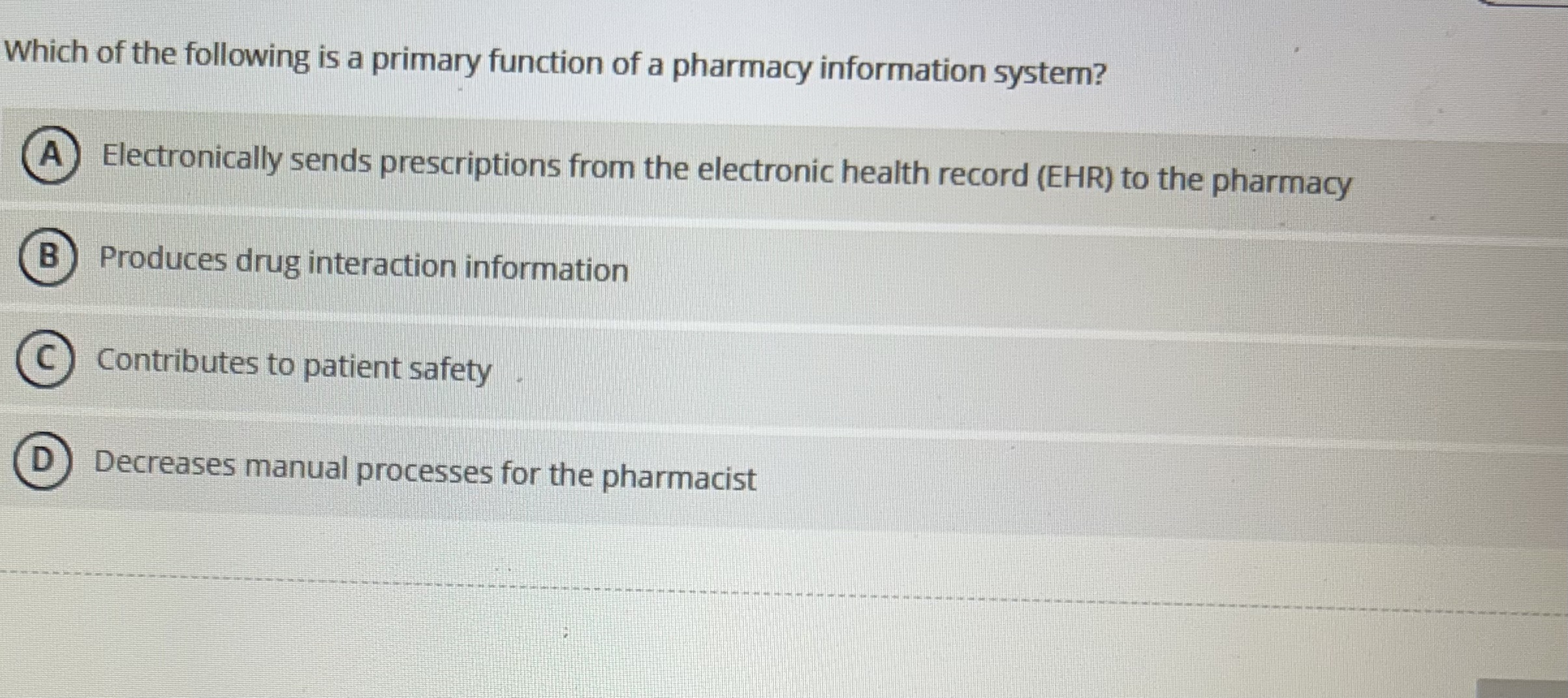 Solved Which of the following is a primary function of a | Chegg.com