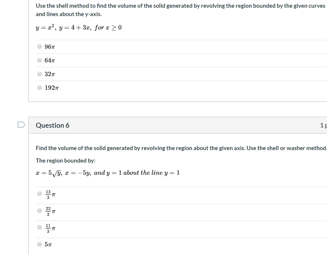 Solved Use the shell method to find the volume of the solid | Chegg.com