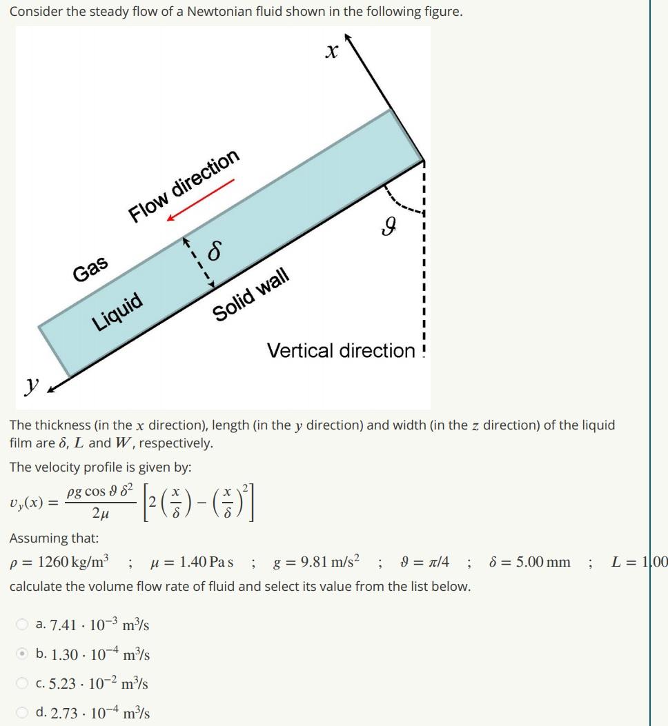 Consider the steady flow of a Newtonian fluid shown | Chegg.com