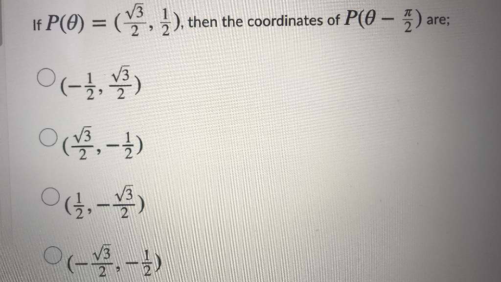 Solved If P(O) = (^3, 3). then the coordinates of P(0 - 3) | Chegg.com