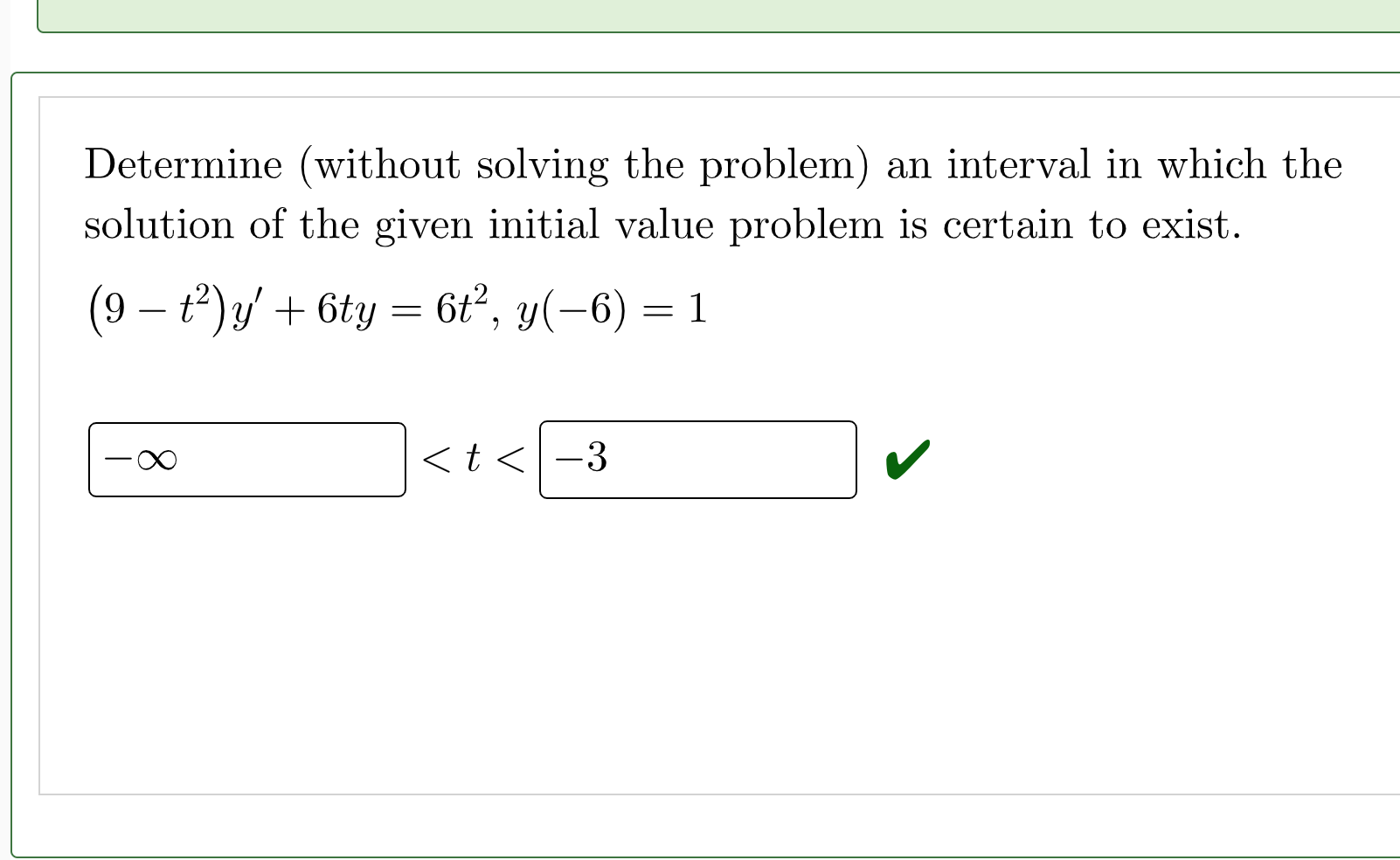 Solved Determine (without solving the problem) an interval | Chegg.com