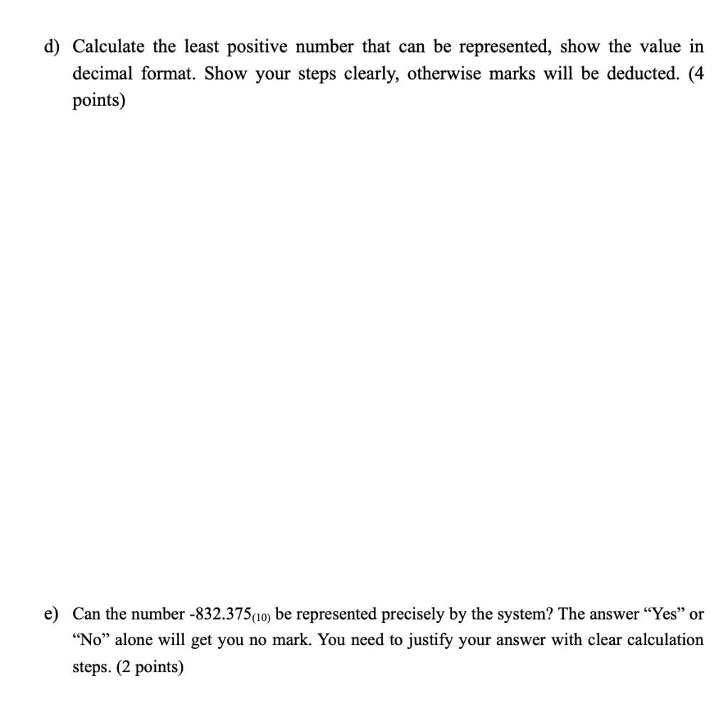 Solved Question 3: An Imaginary Floating Point number | Chegg.com
