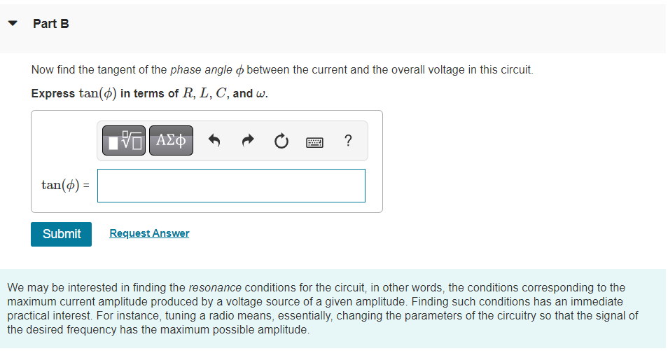 Solved Learning Goal: To understand the use of phasor | Chegg.com