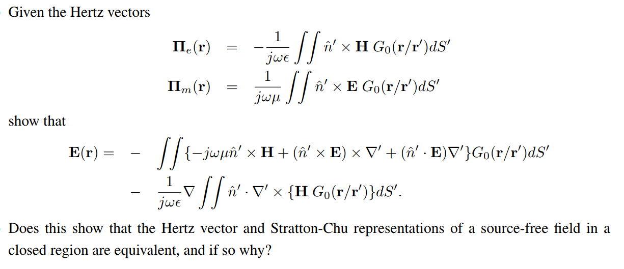 Solved This is about Hertz vertors in electromagnetics | Chegg.com