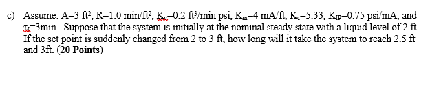 Solved 1. Consider the liquid level, PI control system in | Chegg.com