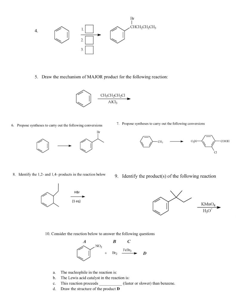 Solved 4. 3. 5. Draw the mechanism of MAJOR product for the | Chegg.com