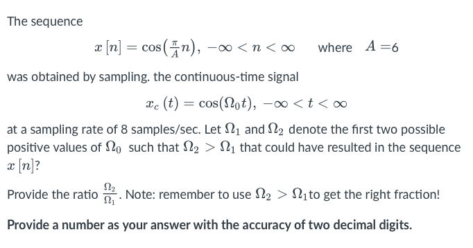 Solved The sequence x [n] = cos(in), -00 121 that could have | Chegg.com