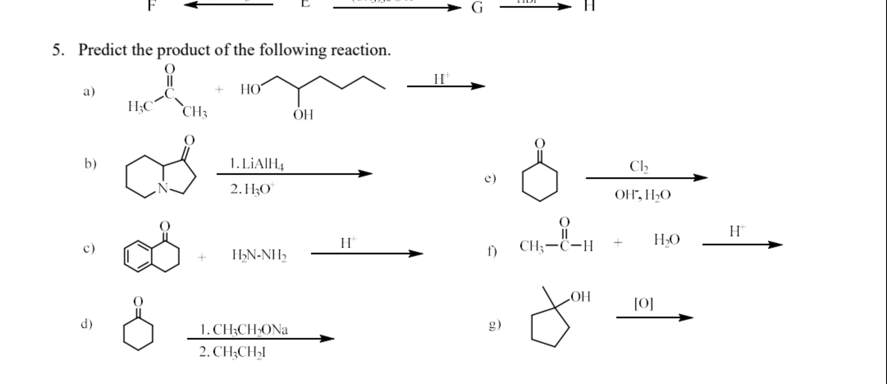 Solved Predict the product of the following | Chegg.com