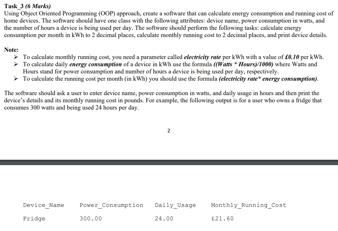 Solved Task_4 (4 Marks) Modify the program you wrote in | Chegg.com