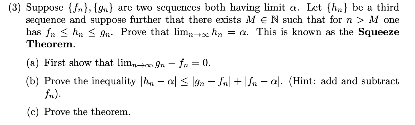 Solved (3) Suppose {fn},{gn} are two sequences both having | Chegg.com