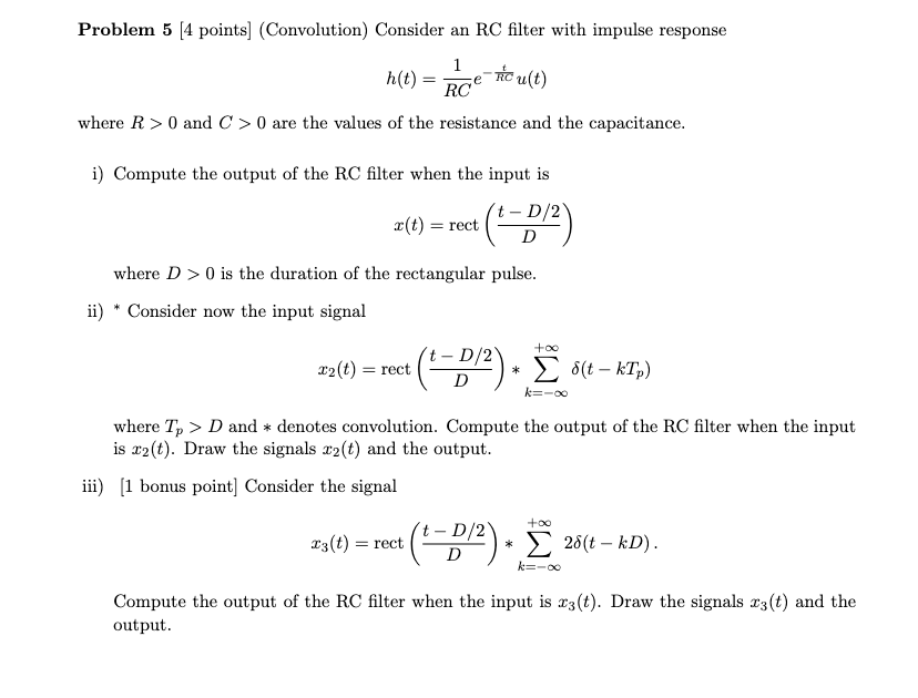 Solved Problem 5 4 Points Convolution Consider An Rc 5657