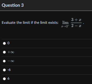 Solved Evaluate the limit if the limit exists: | Chegg.com