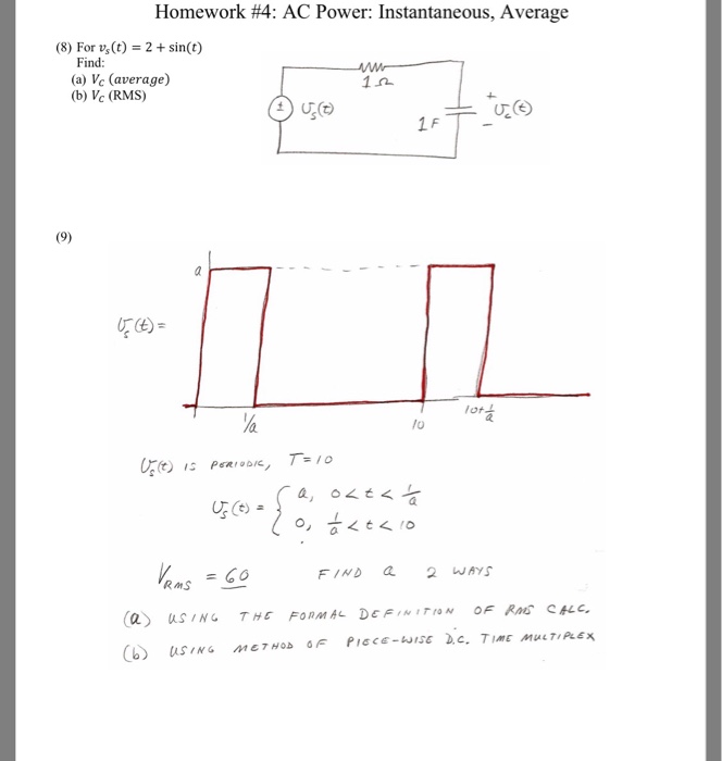 Solved Homework #4: AC Power: Instantaneous, Average SHOW | Chegg.com