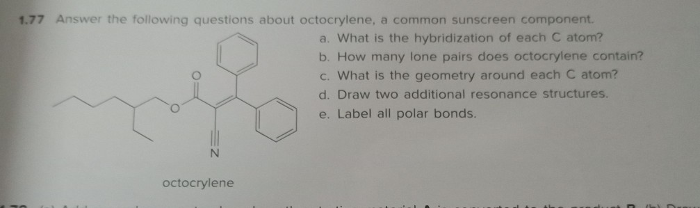 Solved 1.77 Answer the following questions about | Chegg.com