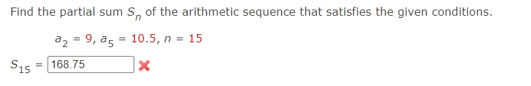 Solved Find the partial sum Sn ﻿of the arithmetic sequence | Chegg.com