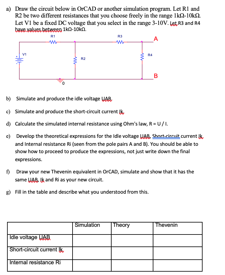 Solved a) Draw the circuit below in OrCAD or another | Chegg.com
